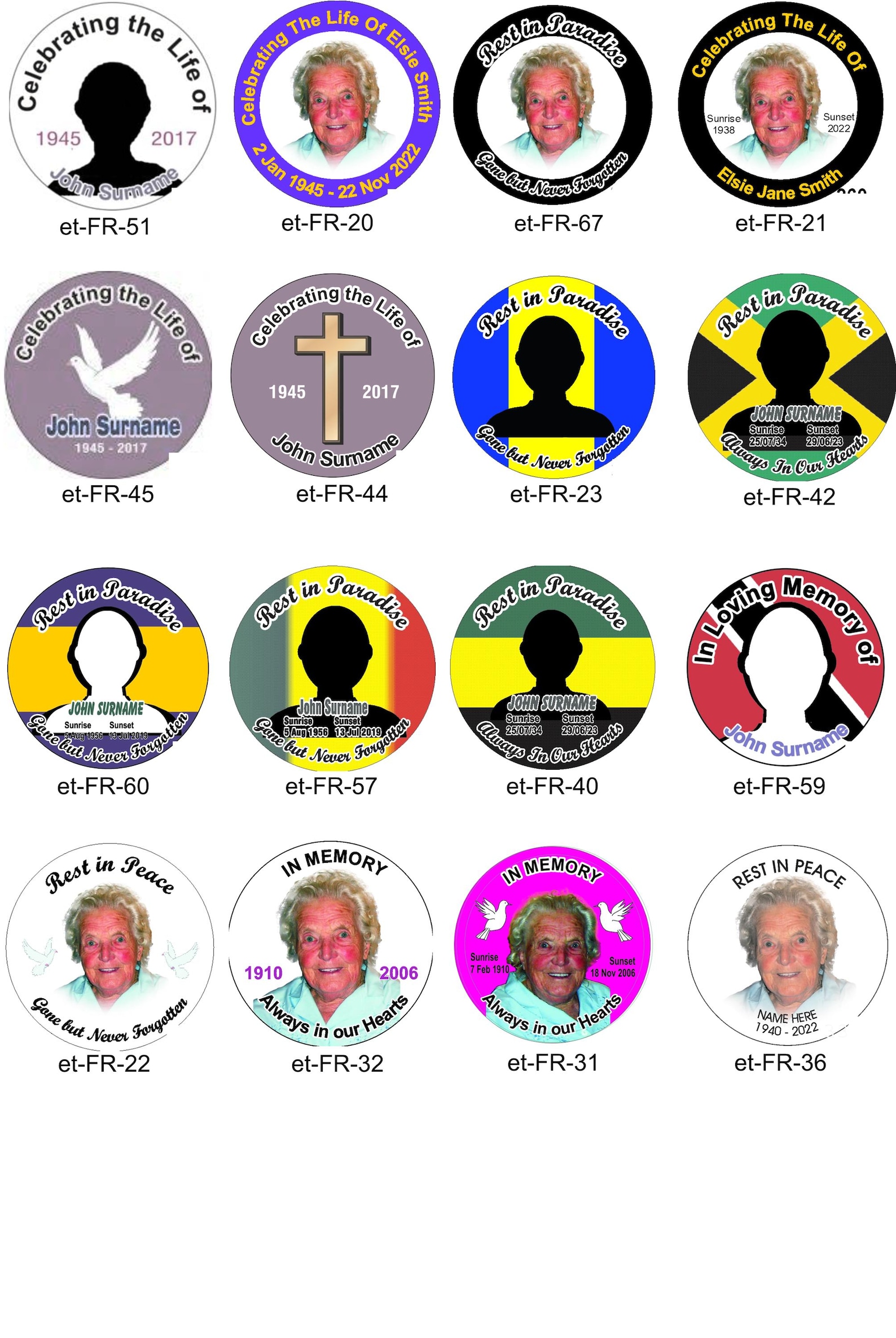 Funeral Rosettes, Funeral Pin Badges. Memorial Ribbon and Memorial Bows ...
