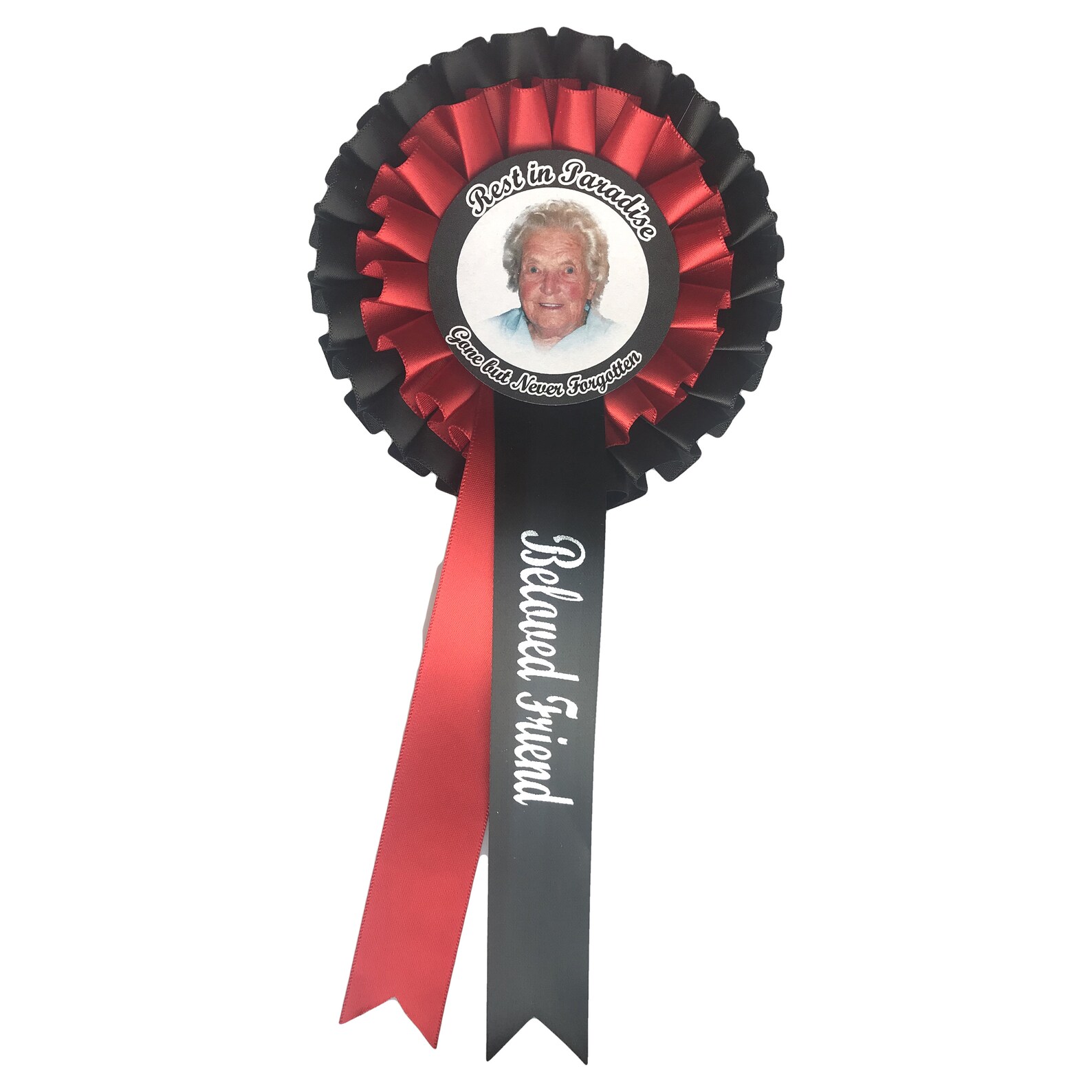 Photo Rosette With Printed Tail, Rosettes for Funerals. Birthdays, Hen ...