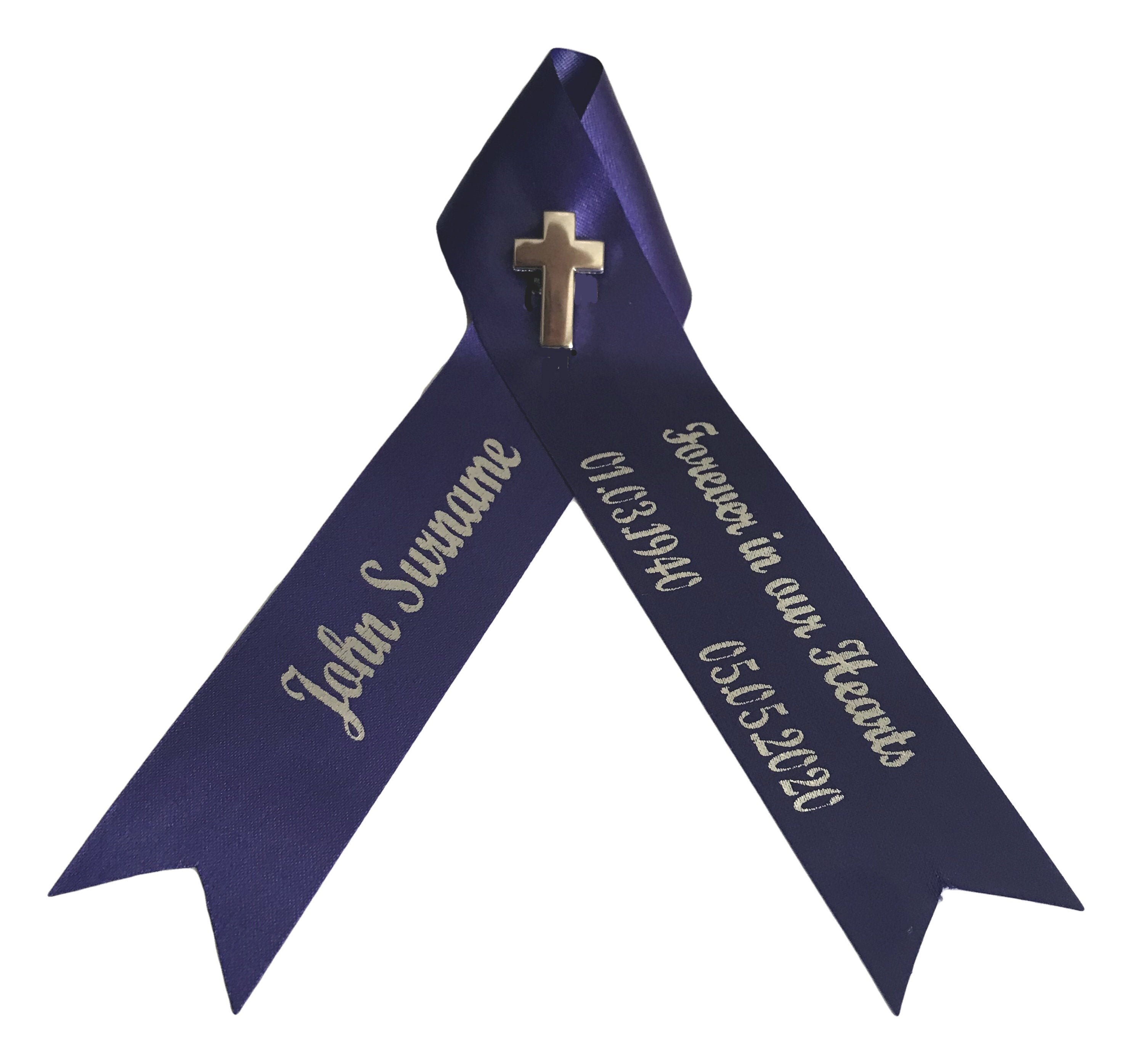 Personalised Funeral and Memorial Ribbon Remembrance Ribbon - Etsy UK