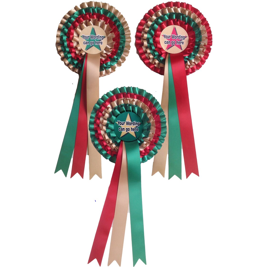 Large Christmas Rosettes | Add Your Personalised Message for the ...