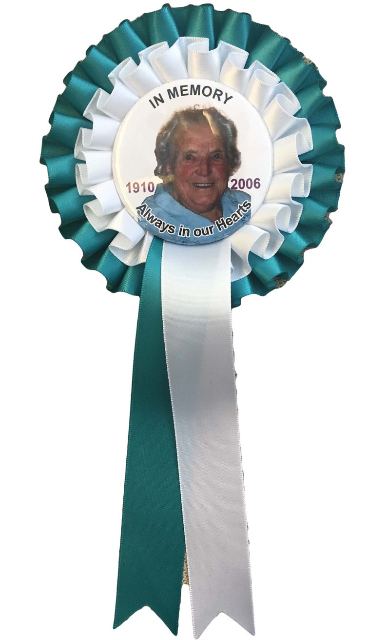 Funeral Rosettes Funeral Pin Badges. Memorial Ribbon and | Etsy