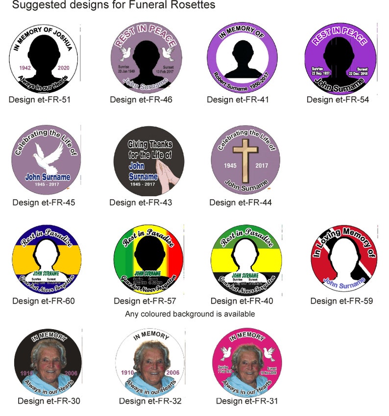 Funeral Rosettes Funeral Pin Badges. Memorial Ribbon and | Etsy