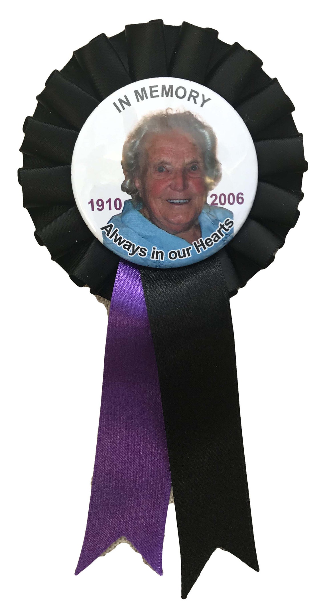 Funeral Rosettes Funeral Pin Badges. Memorial Ribbon and - Etsy