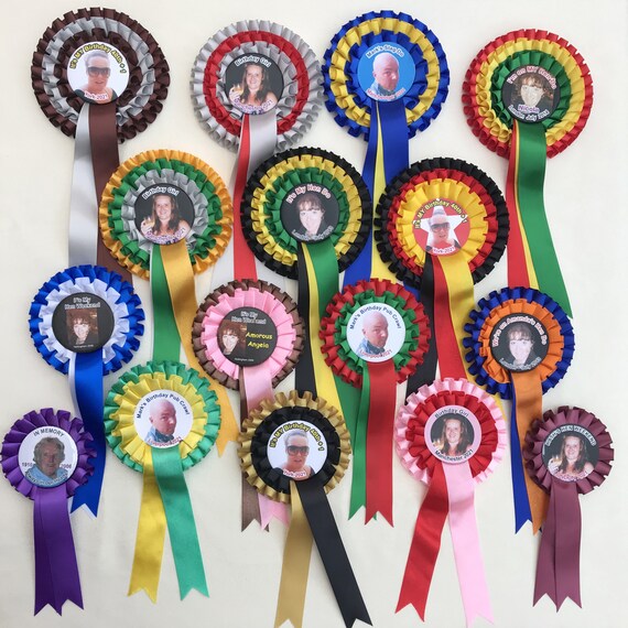 Personalised Photo Rosettes for Your Birthday Party Hen | Etsy