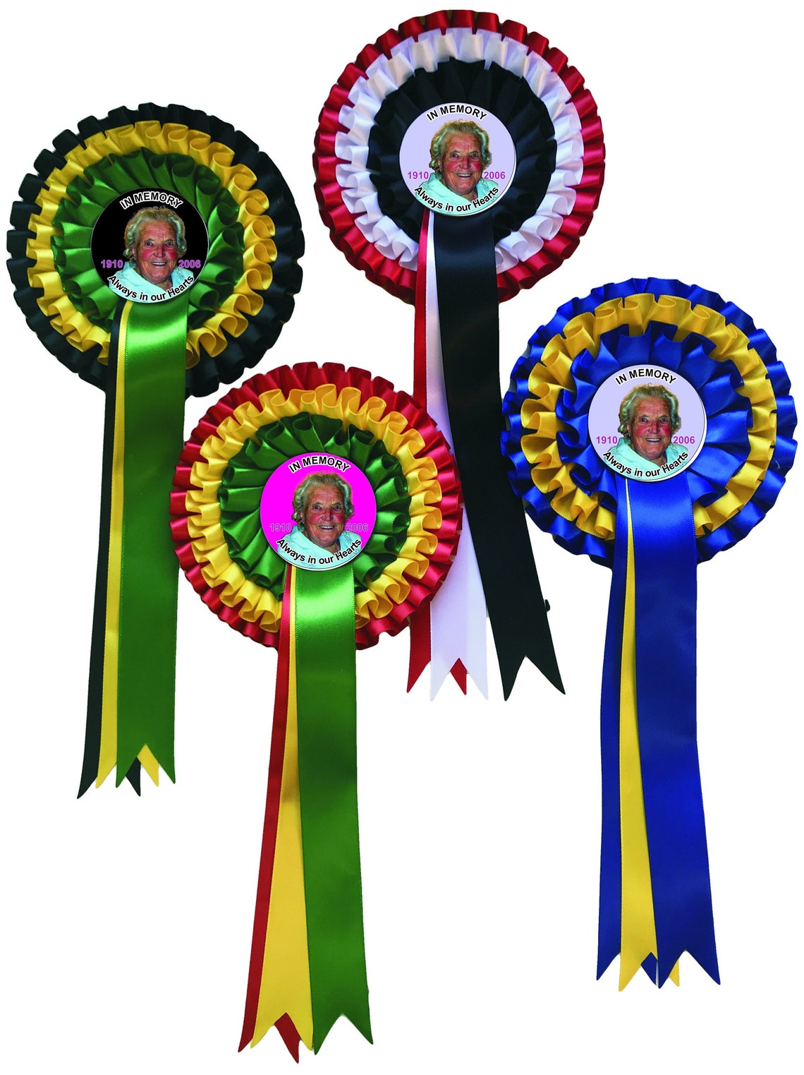 Funeral Rosettes Funeral Pin Badges. Memorial Ribbon and | Etsy