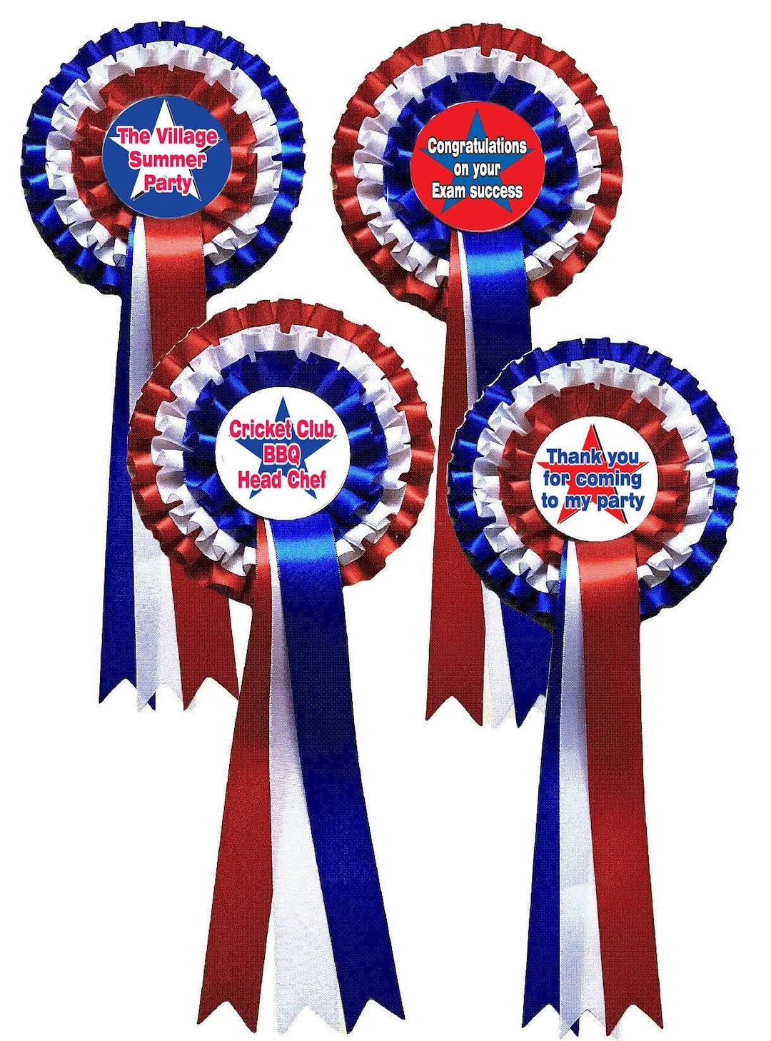 Personalized 3-tier Rosette | Custom Message Celebration Ribbon - Etsy