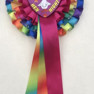 Customised Heart Shaped Centre Rosettes With Rainbow Ribbon ...