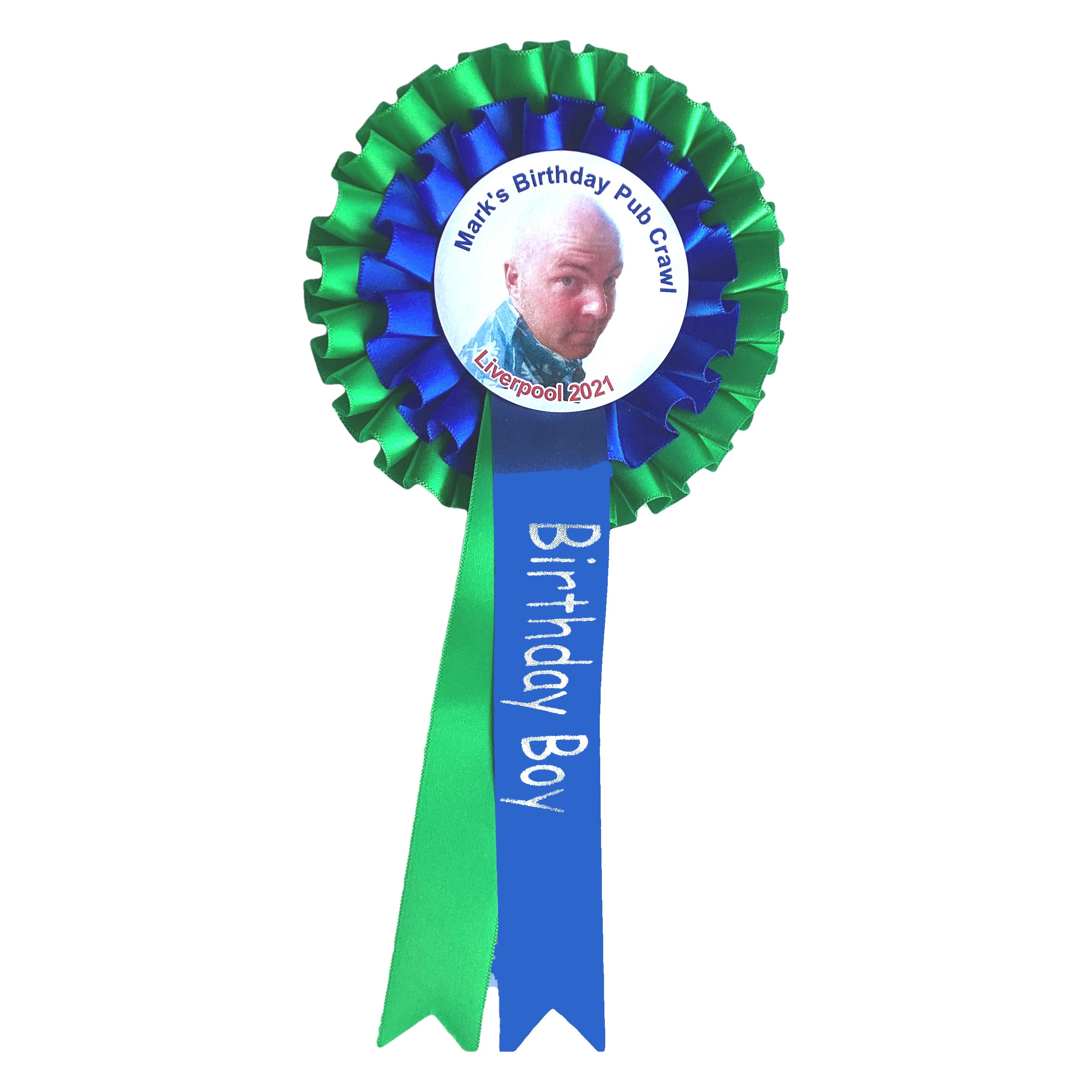 Photo Rosette With Printed Tail, Rosettes for Funerals. Birthdays, Hen ...