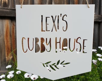 Personalised Cubby House Sign Floral Design-laser Cut-kids | Etsy