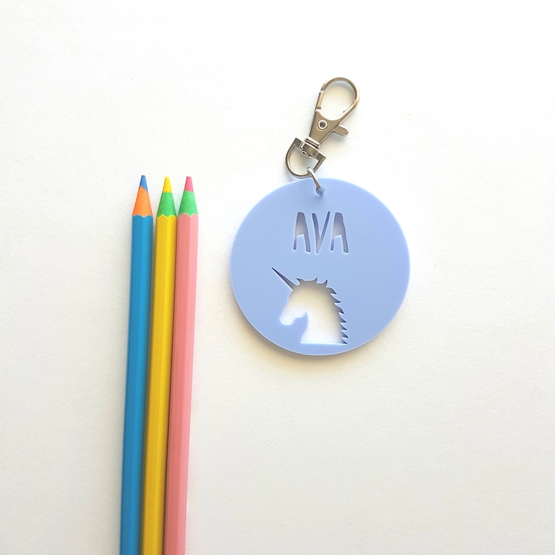 Unicorn Pastel Bag Tag Keyring Personalised - Etsy