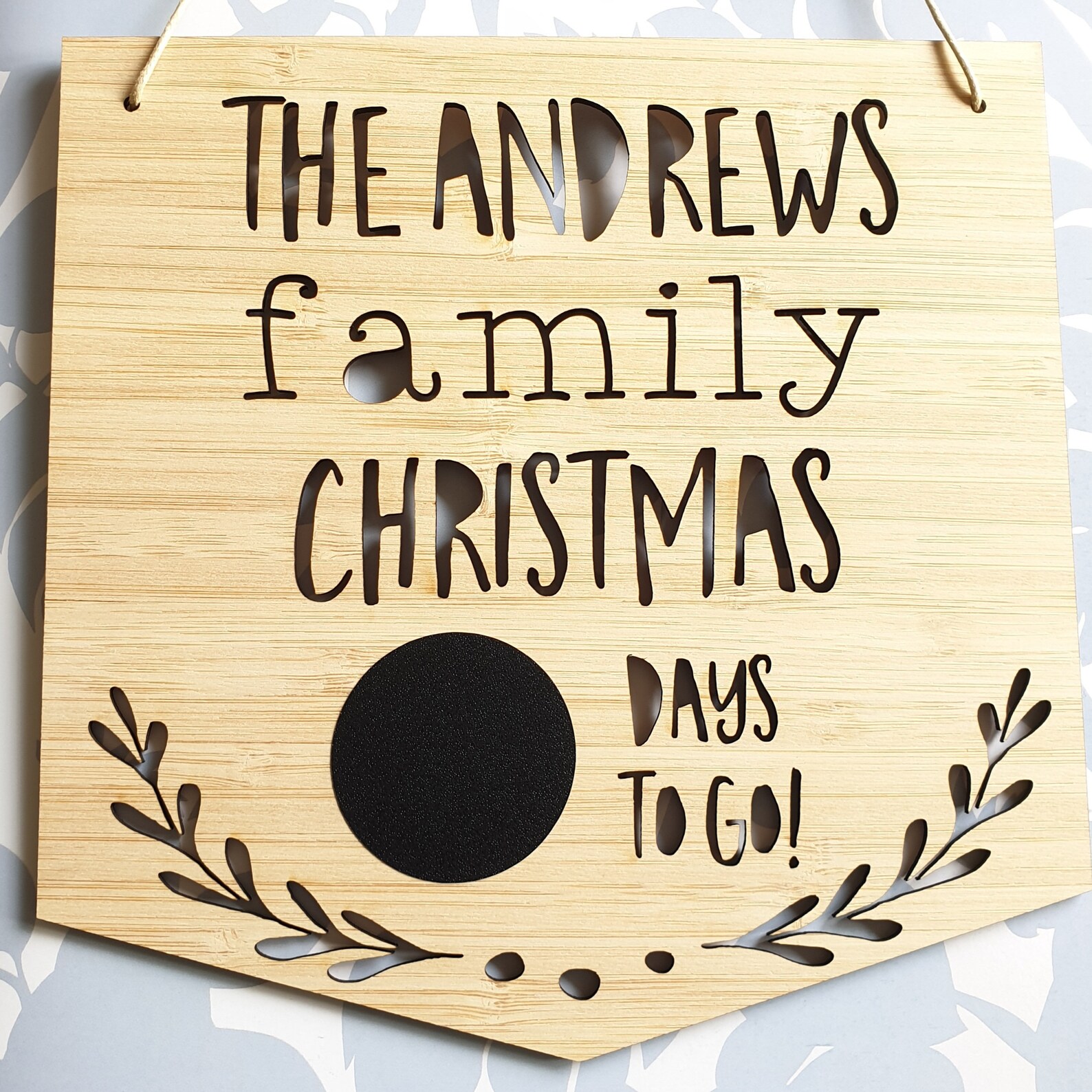 Family Christmas Countdown Wall Hanging-sign-door Hanging-wall - Etsy