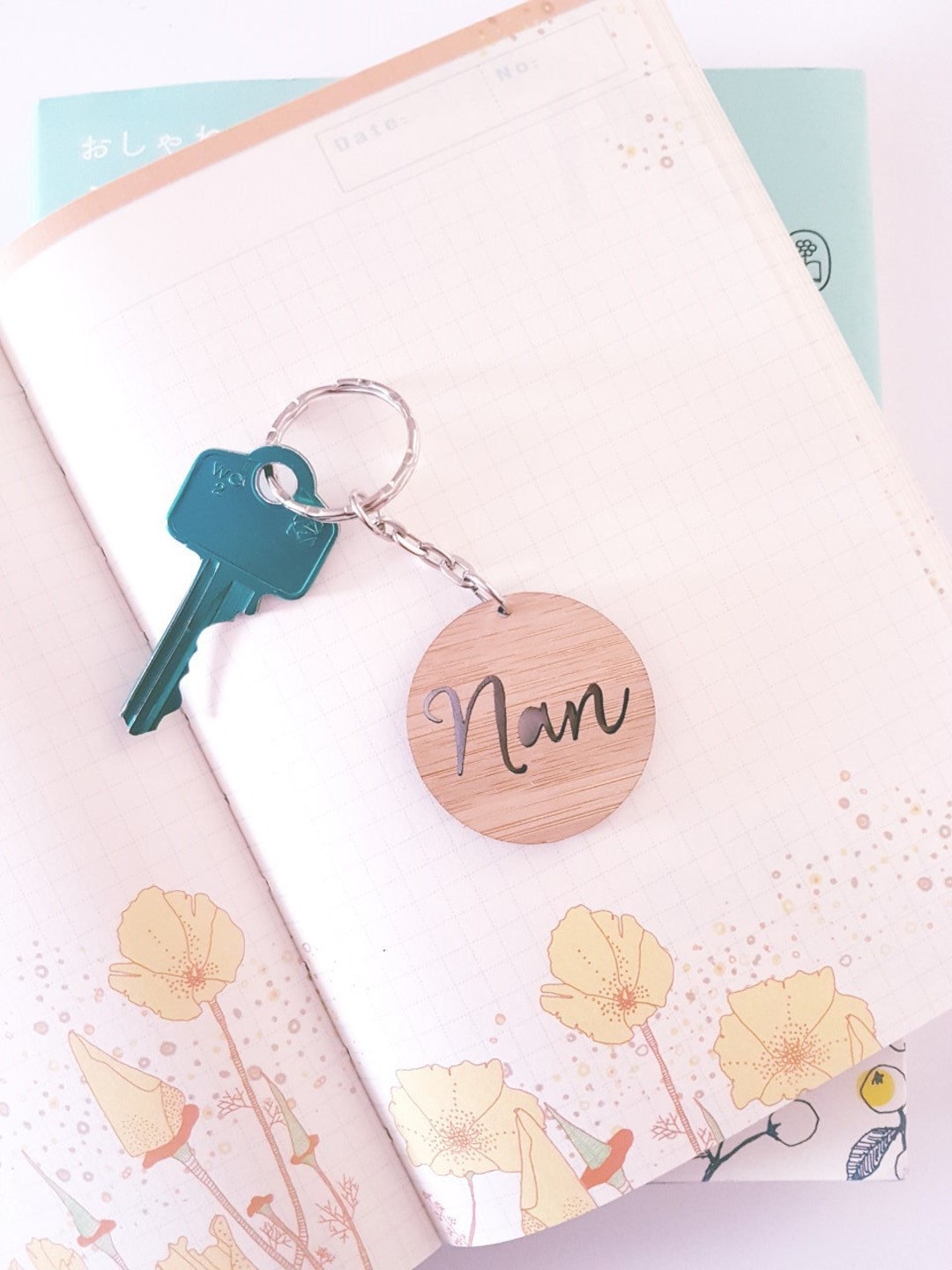 Nan Mini Wood Keyring - Etsy