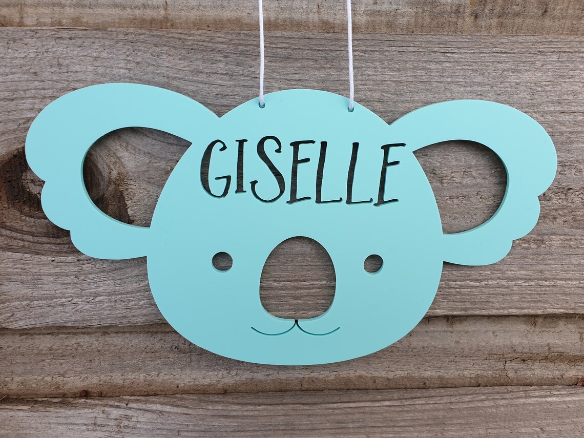 KOALA Personalised Wooden Wall-door Hanging-plaque-wall Hanging-kids ...