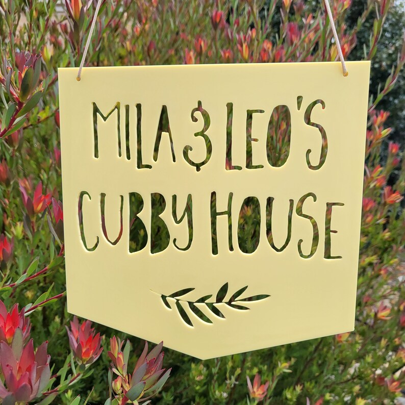 Personalised Cubby House Sign FERN Design-treehouse-plaque-custom ...