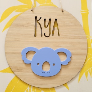 KOALA Personalised Wooden Wall-door Hanging-nursery Decor-plaque-kids ...
