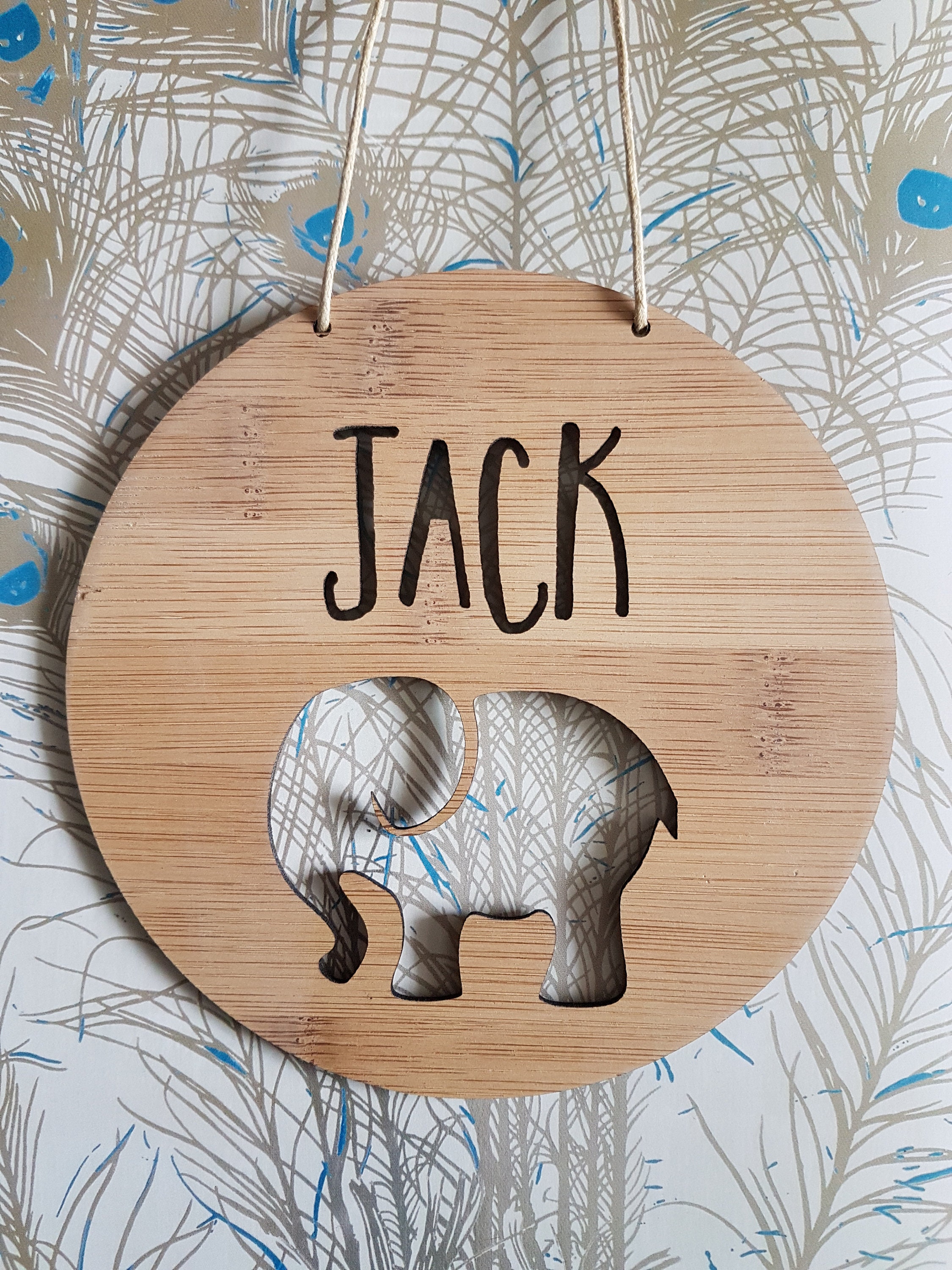 Personalised Wooden Wall-door Hanging ELEPHANT Plaque-wall | Etsy