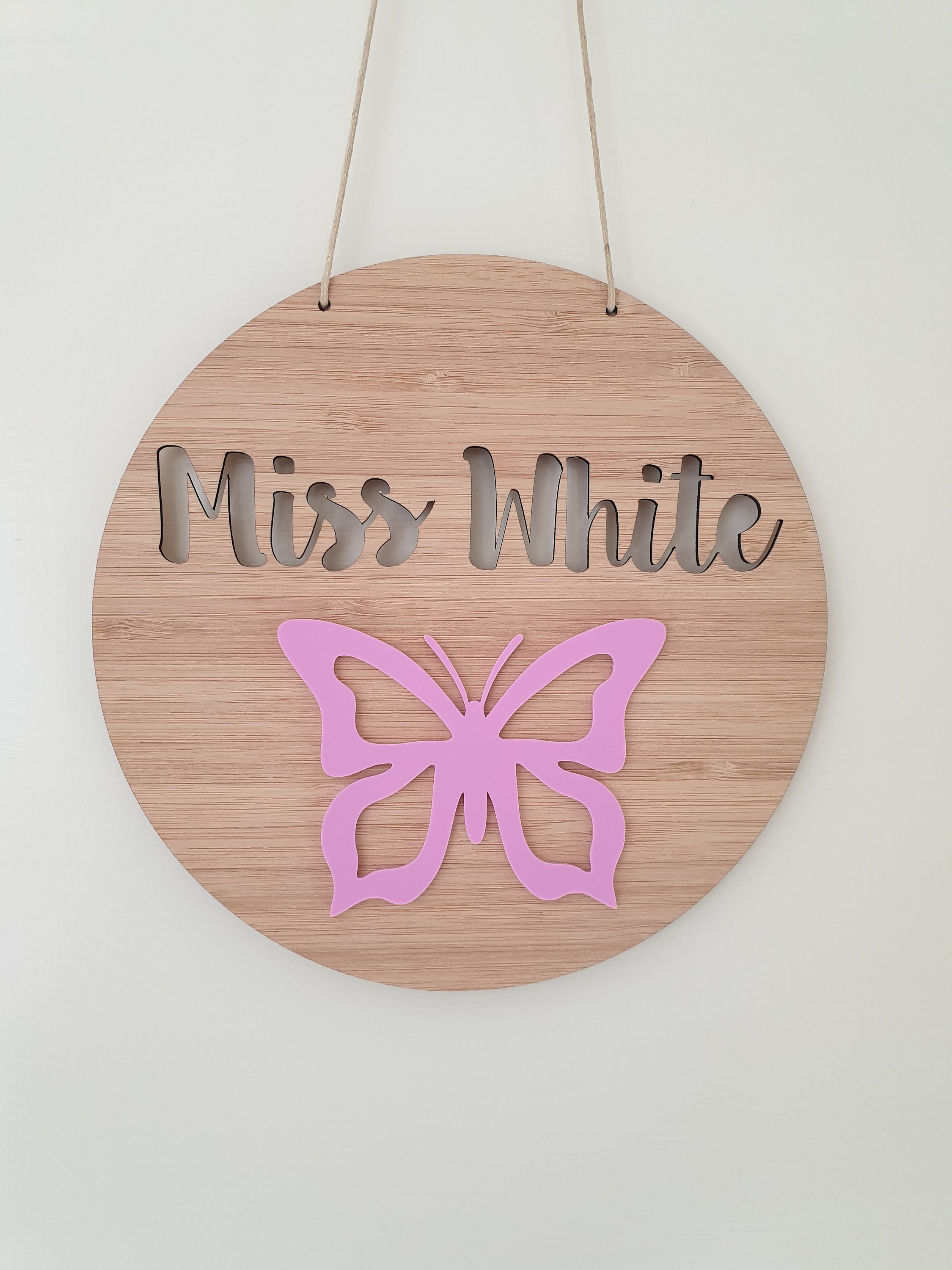 BUTTERFLY Personalised Wooden Wall-door Hanging-nursery Decor-plaque ...