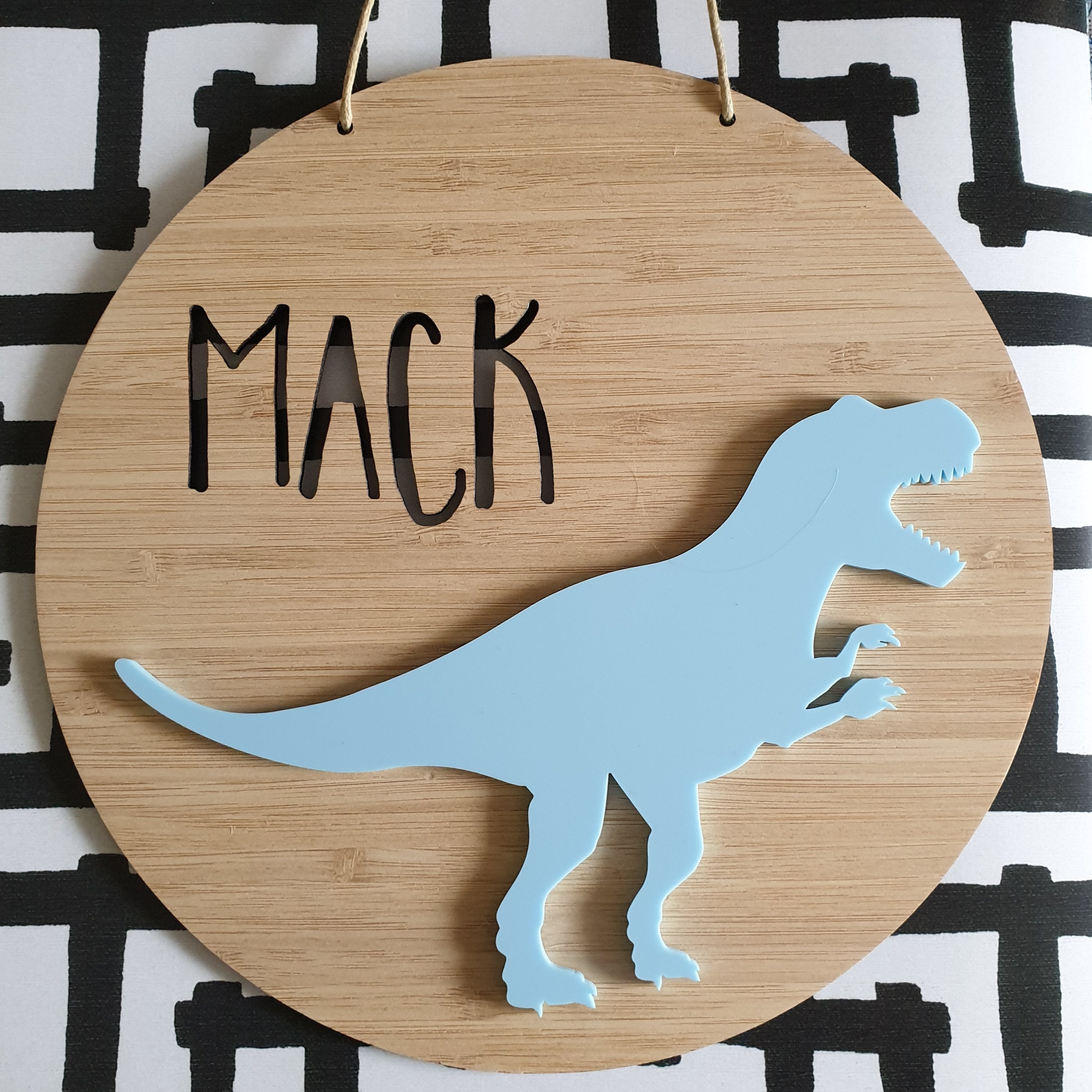 DINOSAUR T REX Personalised Wooden Wall-door Hanging-nursery - Etsy ...