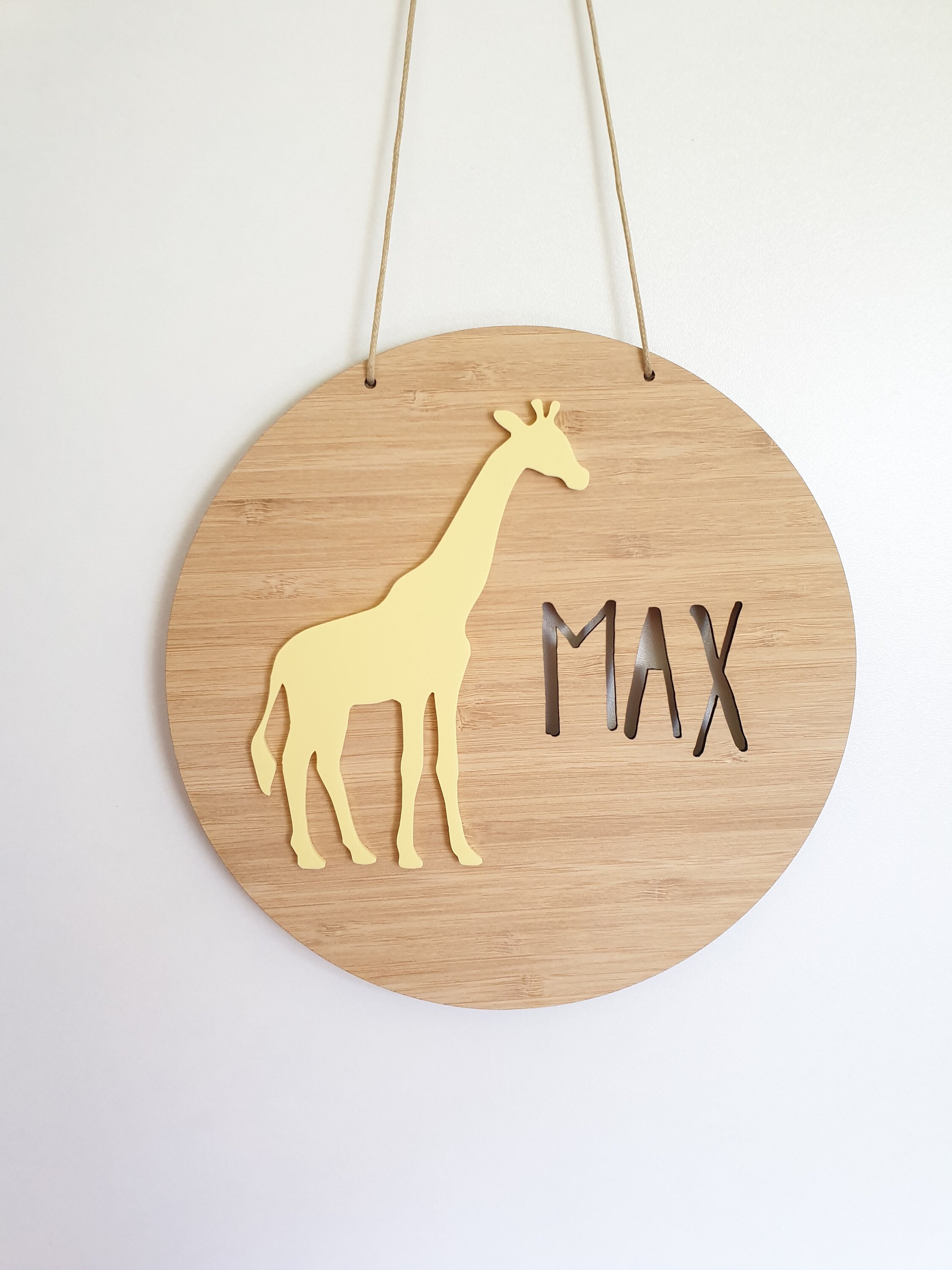GIRAFFE Personalised Wooden Wall-door Hanging-nursery Decor-plaque-kids ...