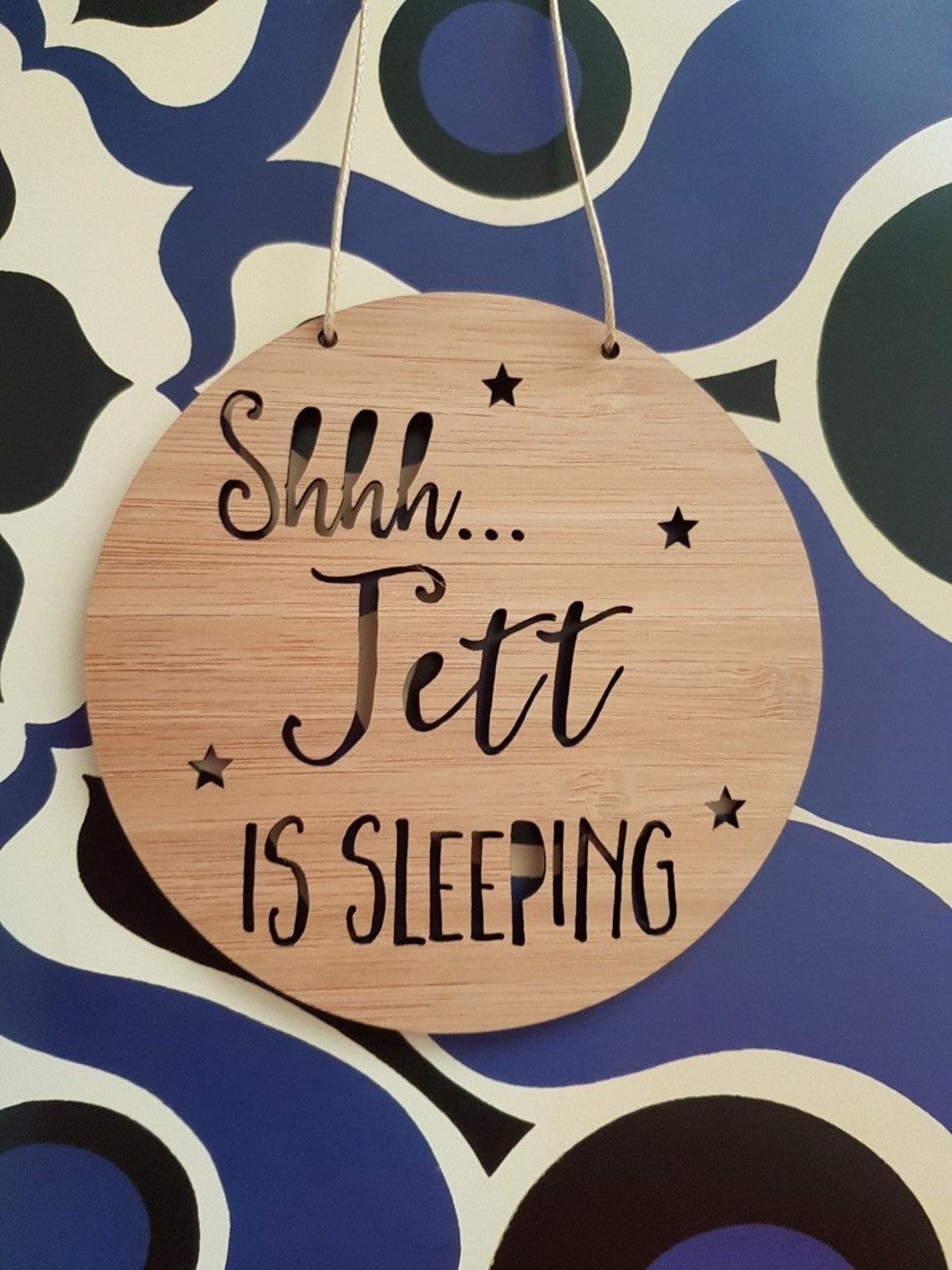 Shhh Baby is Sleeping Personalised Wooden Bamboo Door / Wall - Etsy UK