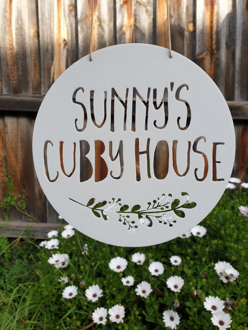 Personalised Cubby House Sign Floral Design-laser Cut-kids Gift-wall ...