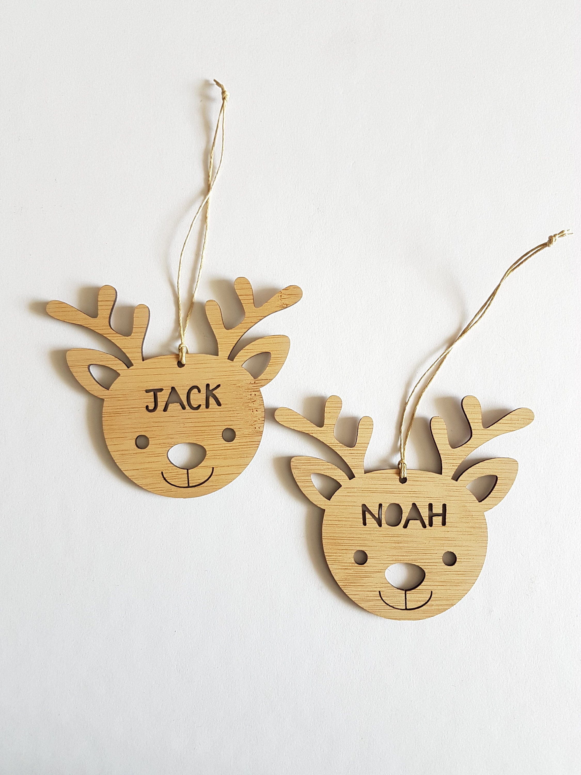 RUDOLPH DESIGN Personalised Wood Christmas Decoration-reindeer-ornament ...