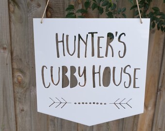 Personalised Cubby House Sign Floral Design-laser Cut-kids | Etsy