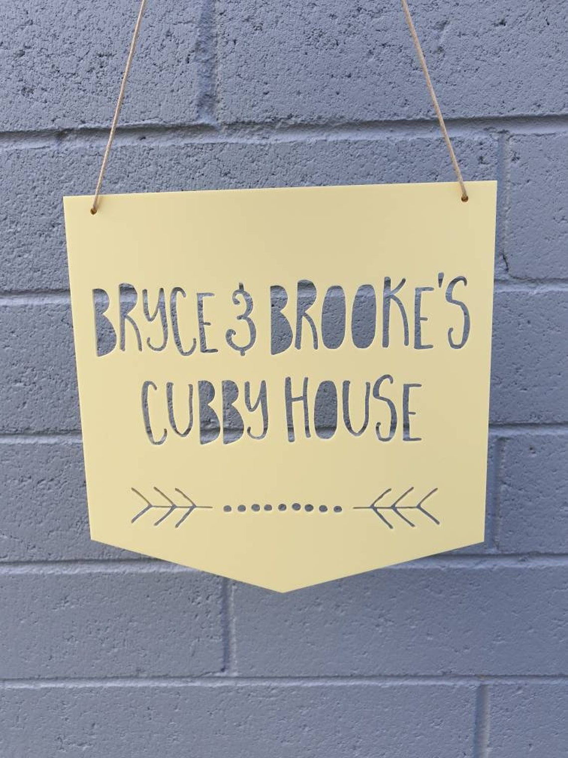 Personalised Cubby House Sign DOTS AND ARROW - Etsy