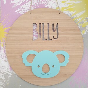 KOALA Personalised Wooden Wall-door Hanging-nursery Decor-plaque-kids ...