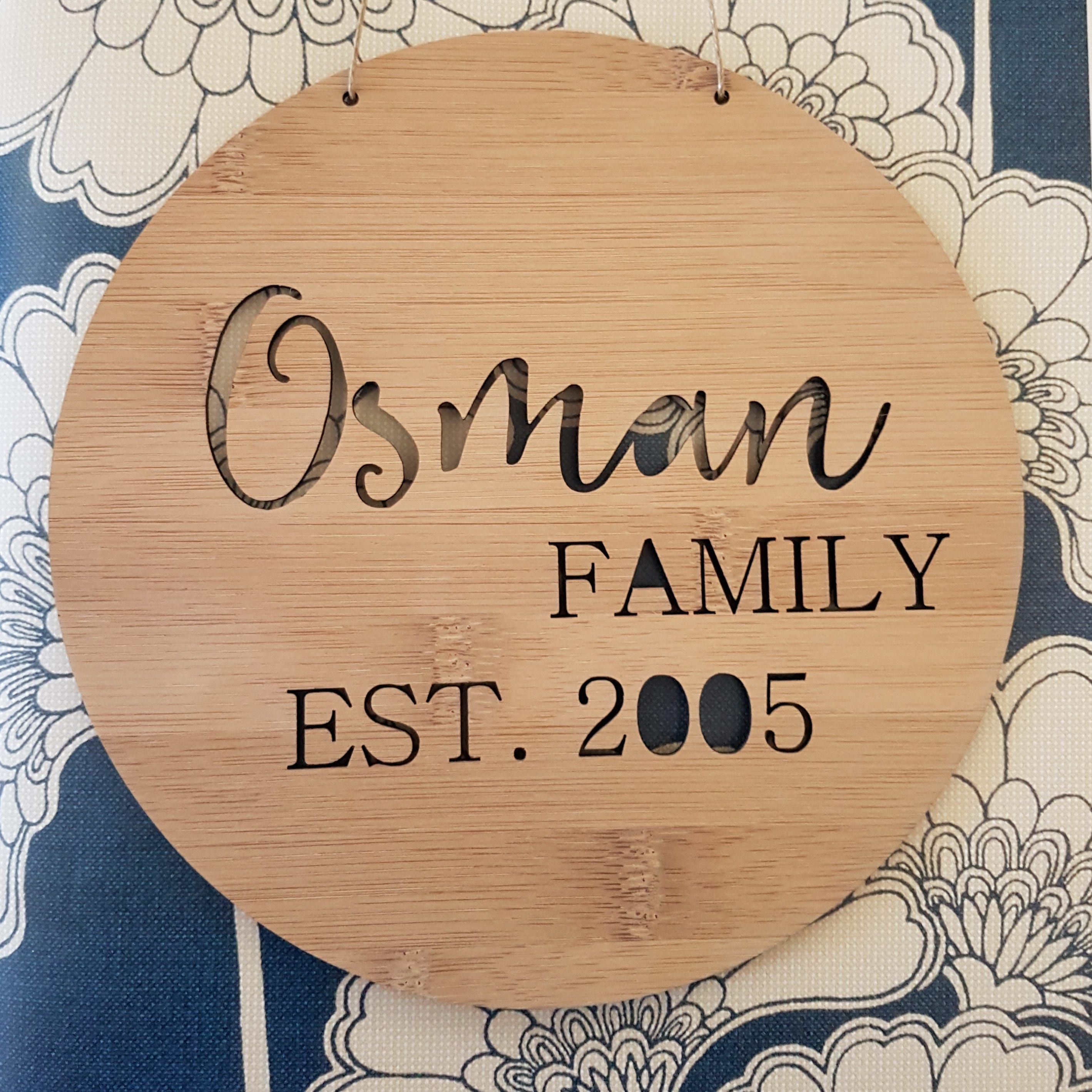 Personalised Family Name Wooden Wall Hanging 19.5cm-wall | Etsy