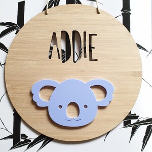 KOALA Personalised Wooden Wall-door Hanging-nursery Decor-plaque-kids ...