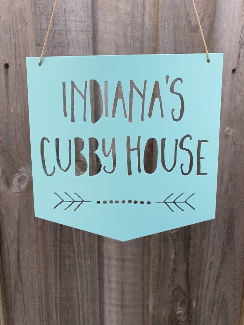 Personalised Cubby House Sign DOTS AND ARROW | Etsy