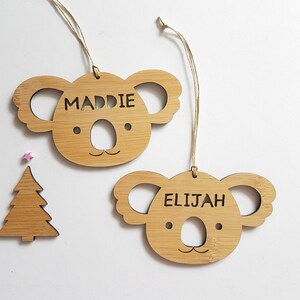 Personalised KOALA Christmas Wood Christmas Decoration-ornament ...