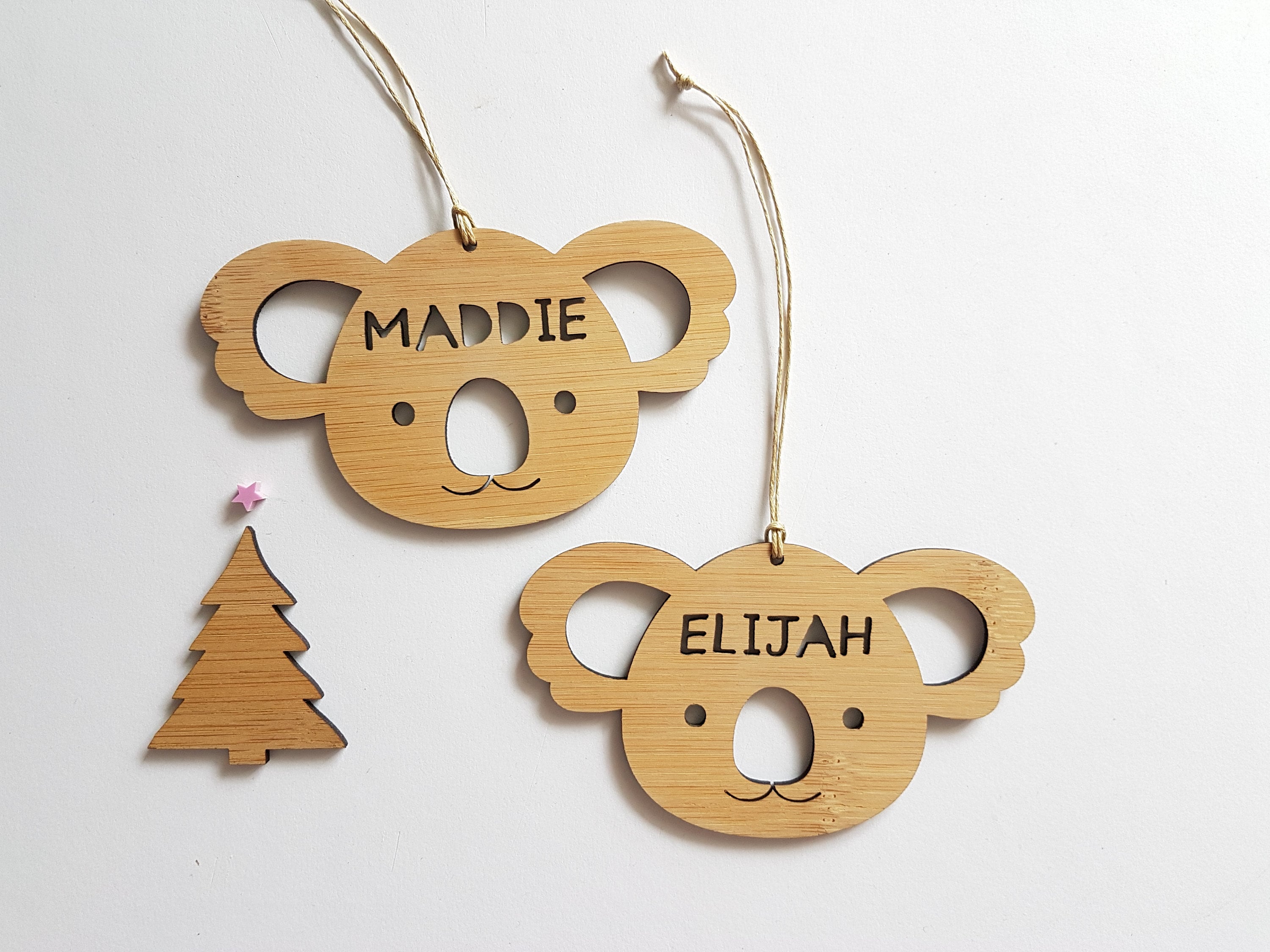 Personalised KOALA Christmas Wood Christmas - Etsy Australia