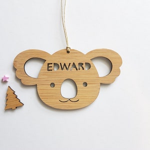 Personalised KOALA Christmas Wood Christmas Decoration-ornament ...