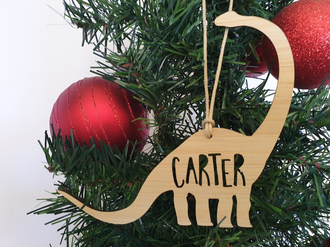 Personalised Brontosaurus Christmas Tree Decoration- Dinosaur Christmas ...