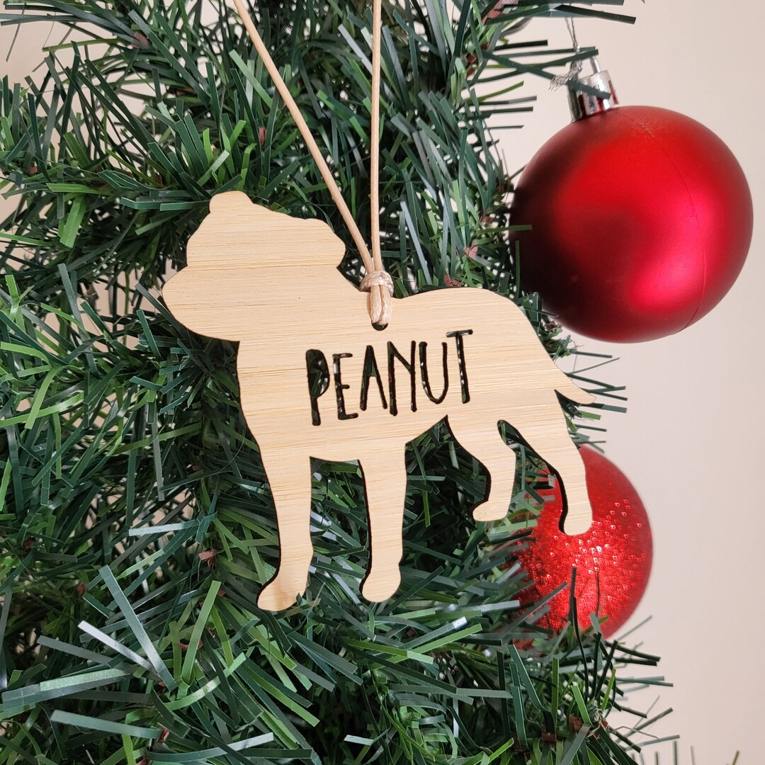 Staffordshire Bull Terrier Staffy Personalised Wood Christmas ...