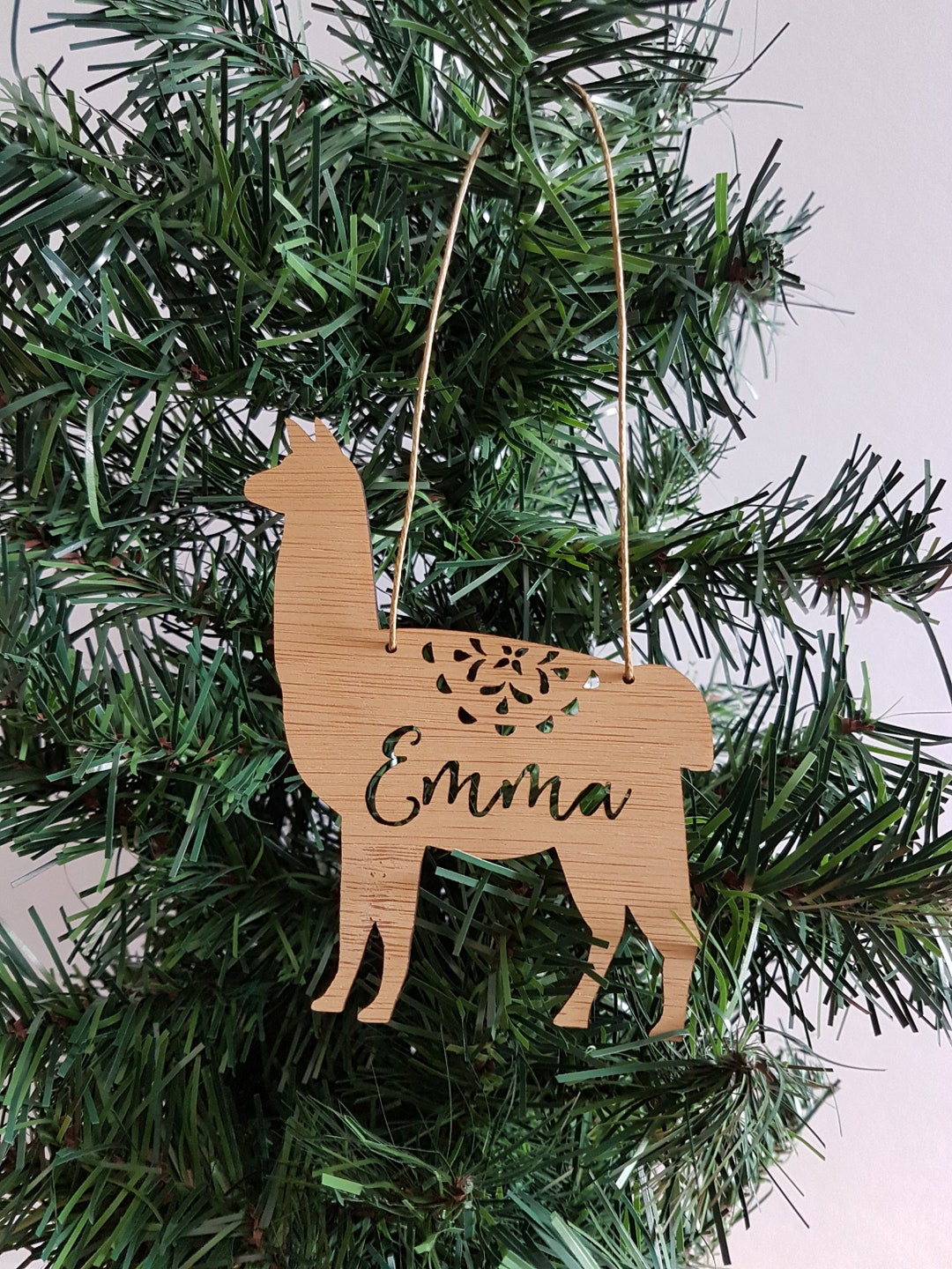 LLAMA ALPACA Personalised Wood Christmas Decoration / Ornament -bauble ...