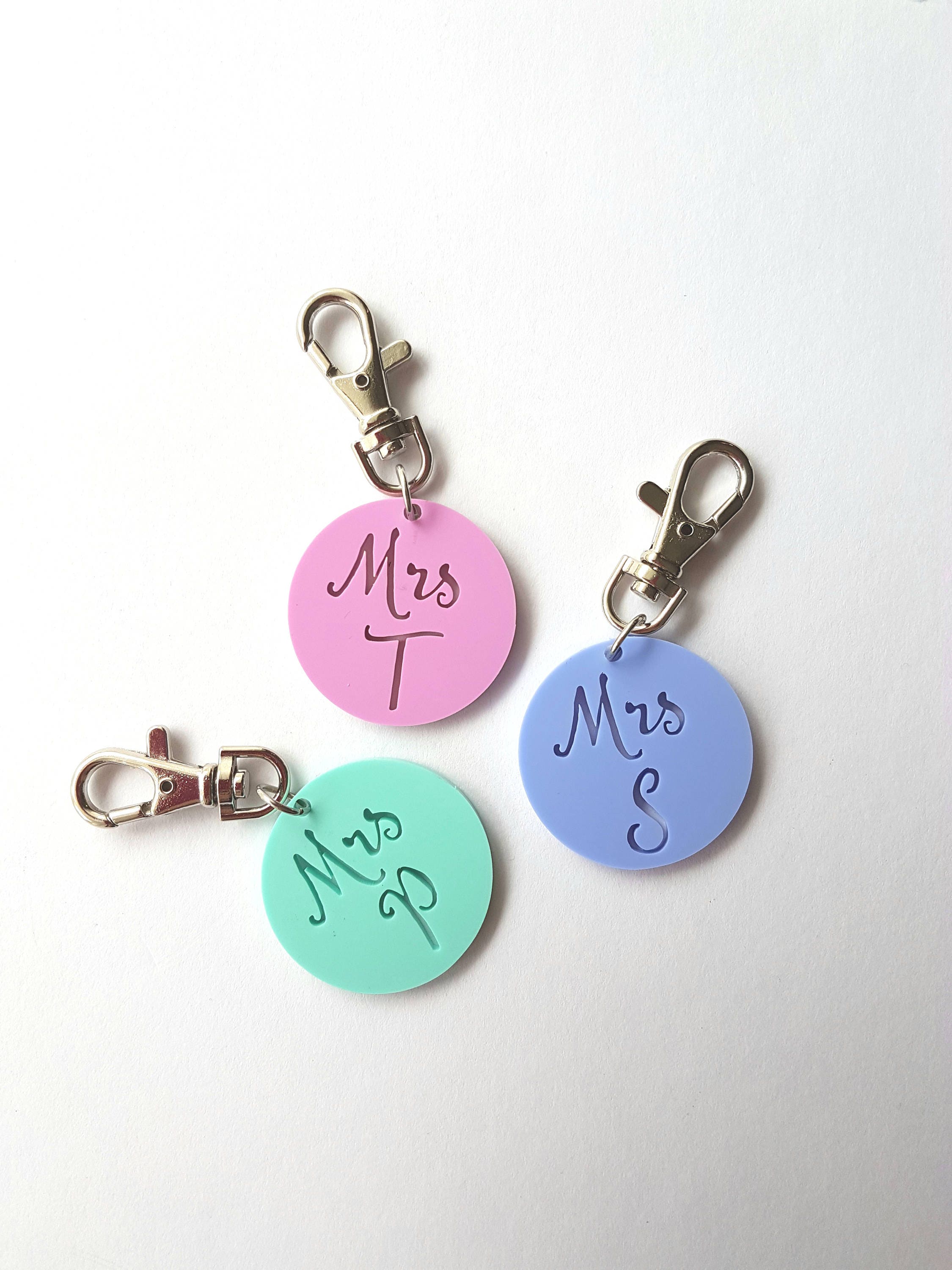 Initial Teacher Keyring Mr-miss-mrs-ms-bag Tag-christmas - Etsy Australia