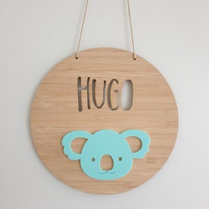 KOALA Personalised Wooden Wall-door Hanging-nursery Decor-plaque-kids ...