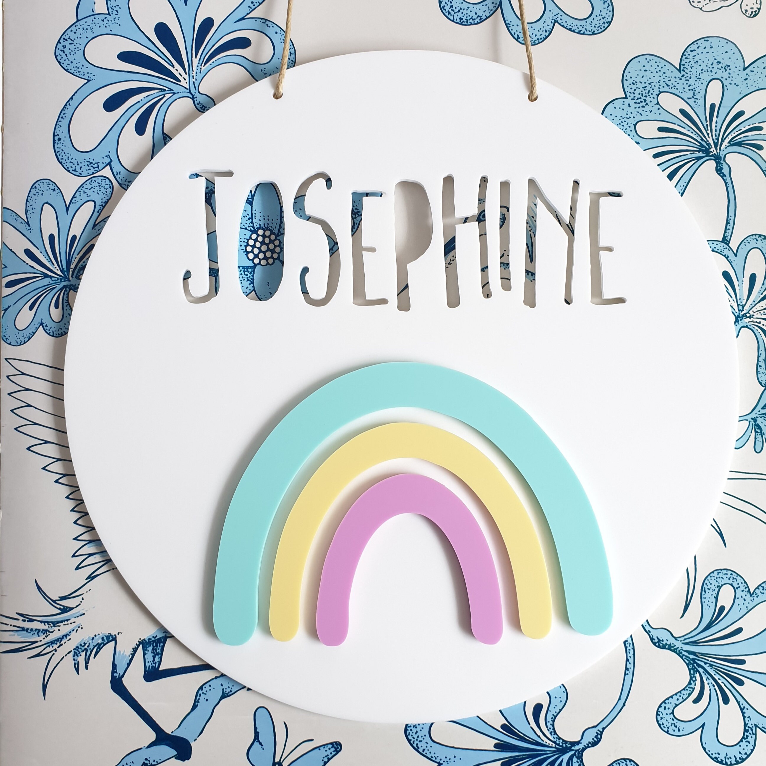Rainbow Personalised Wall Plaque-name Plate-nursery | Etsy