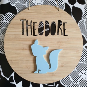 Personalised Fox Door Hanging - Kids Wall Sign - Etsy