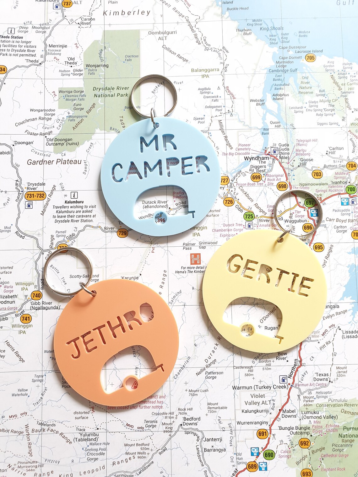 Personalised Caravan Keyring-bag - Etsy Australia