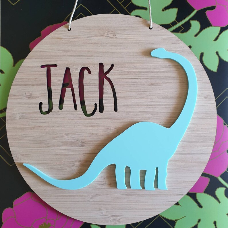 DINOSAUR Personalised Wooden Wall-door Hanging-nursery - Etsy Australia