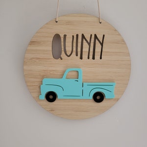 VINTAGE TRUCK Personalised Wooden Wall-door Hanging-name Sign-plaque ...