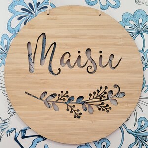 FLORAL Personalised Wooden Wall / Door Hanging-wall Hanging-kids Door ...