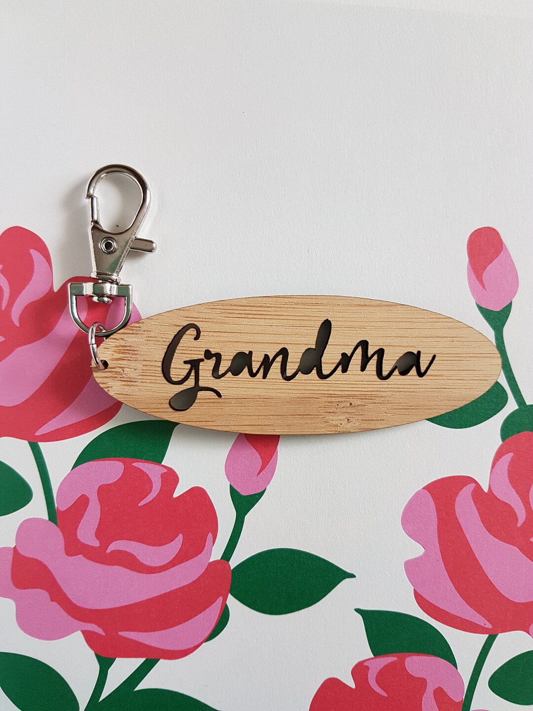 Grandma / Grandpa Wood Bamboo Keyring-surfboard-wooden-keys-id - Etsy