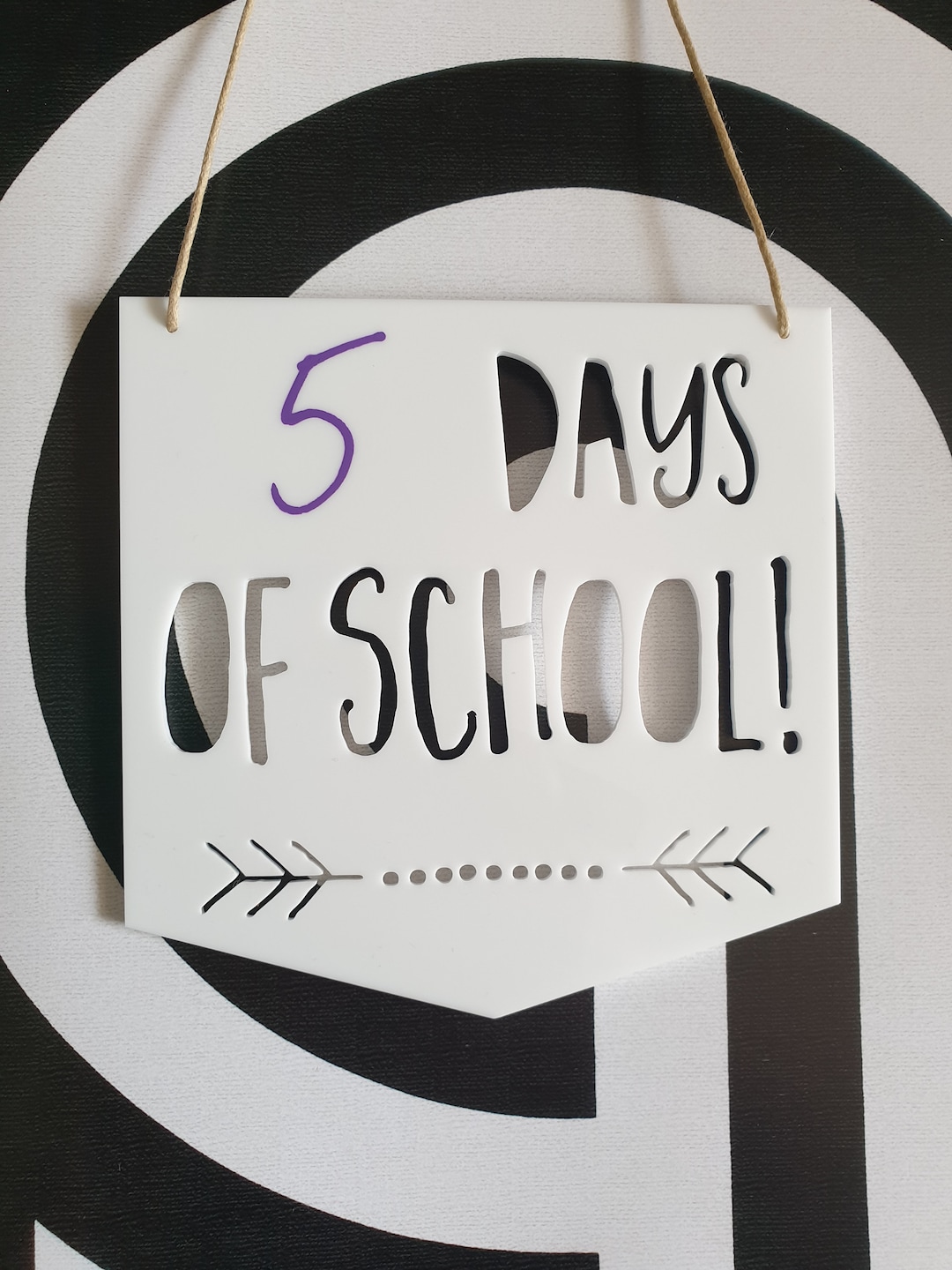 MINI Days of School Countdown Plaque Wall Hanging Name-kids Gift-baby ...