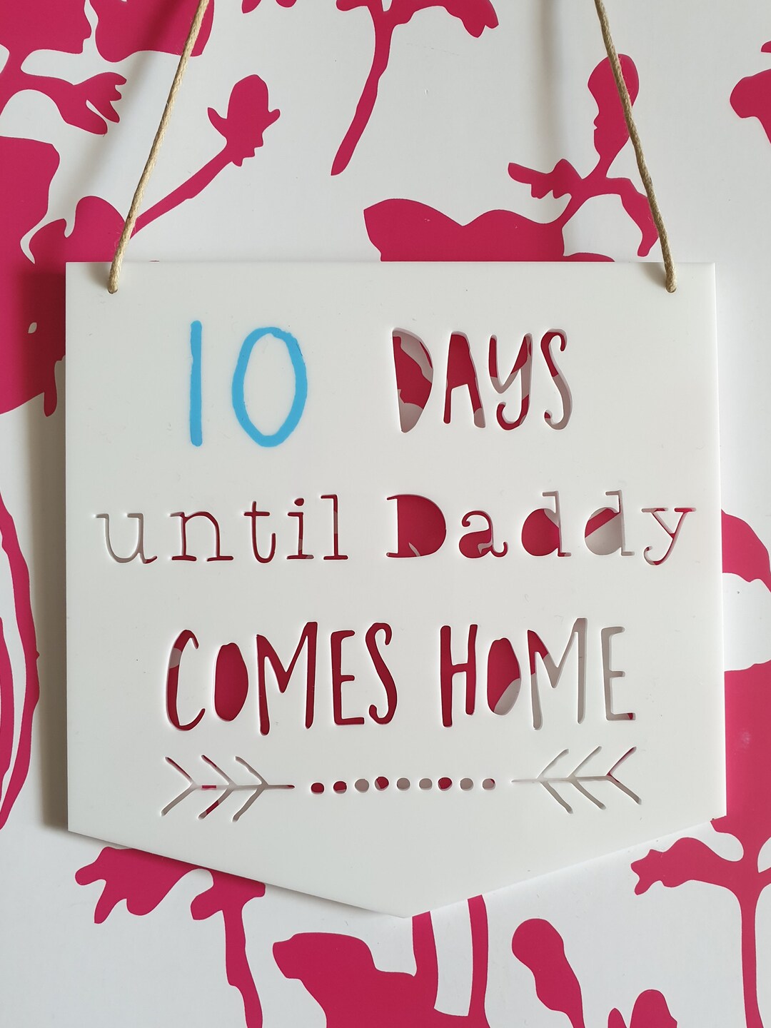 MINI Days Until Daddy Comes Home Countdown Plaque Wall Hanging - Etsy