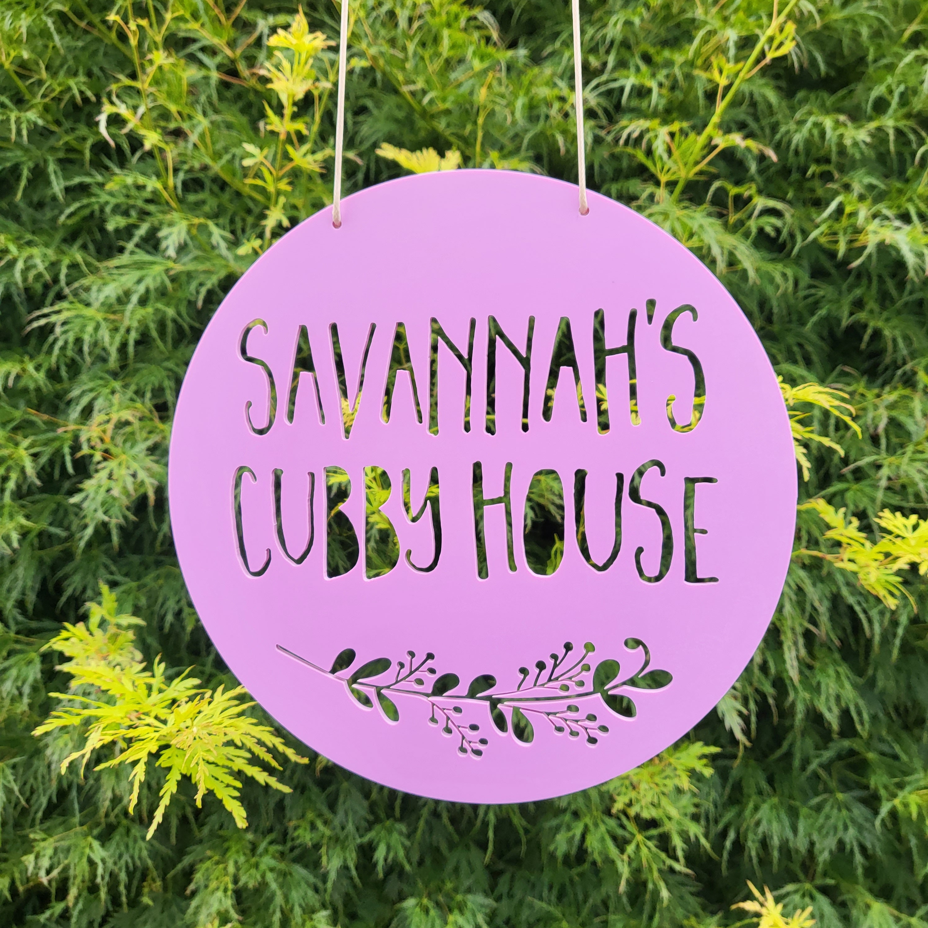 Personalised Cubby House Sign Floral Design-laser Cut-kids Gift-wall ...